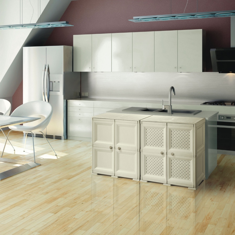 Paniate - Armadio 2 Moduli con Anta Finitura Legno e Pomello Tontarelli ...