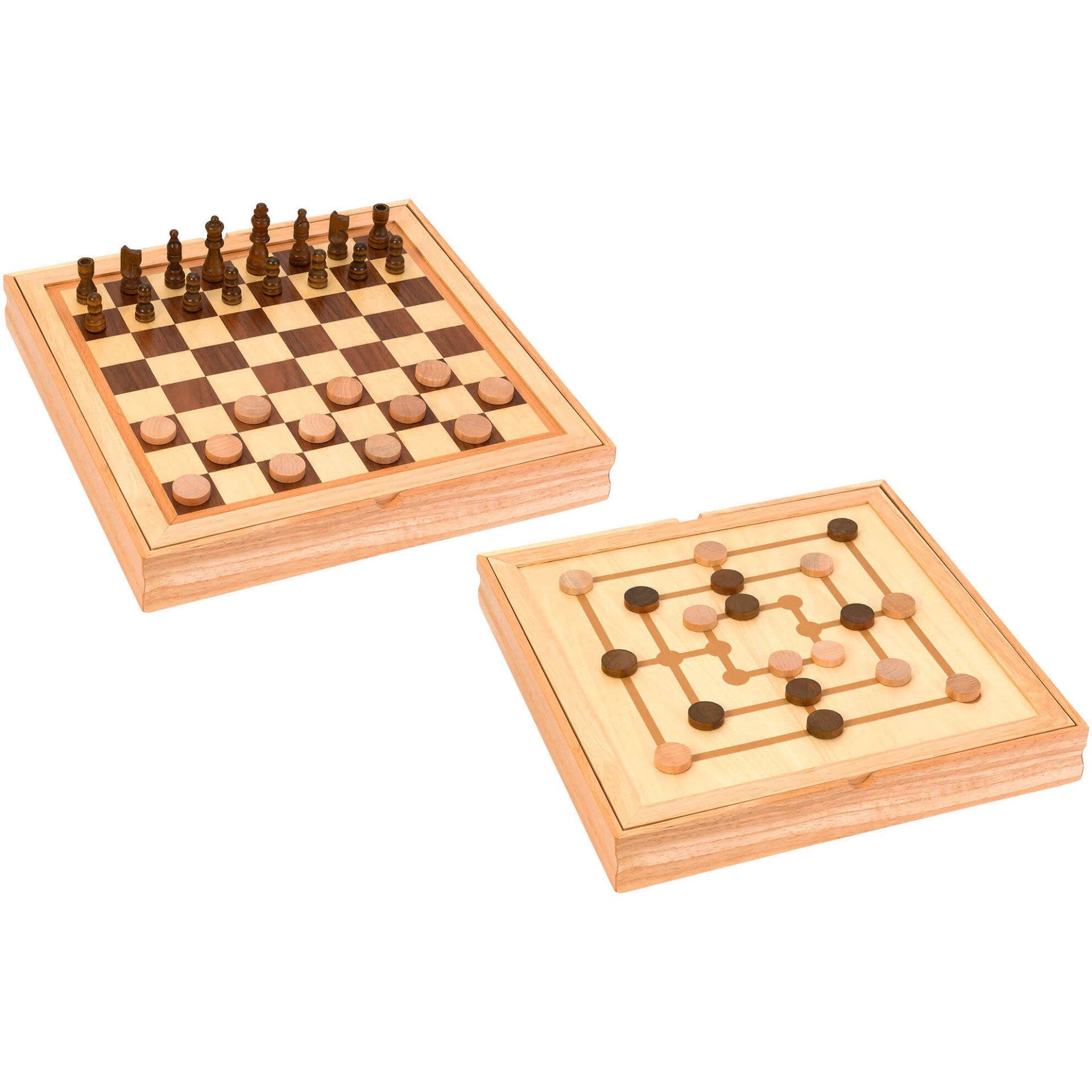 Paniate - Giochi in Legno 3 in 1 (Scacchi Dama Filetto) Globo in ...