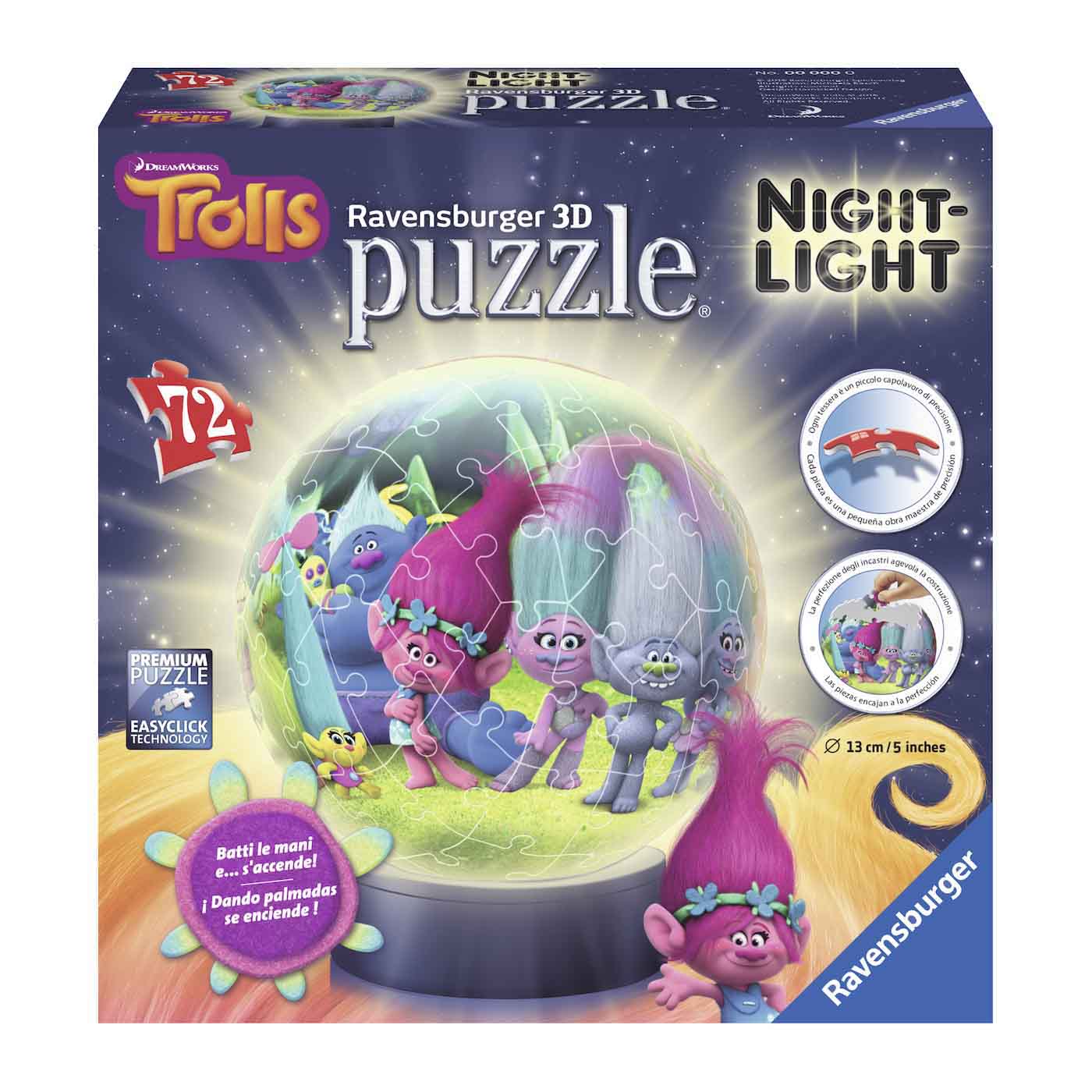 Paniate - Puzzleball Trolls Disney Pixar Ø13cm Ravensburger in offerta ...