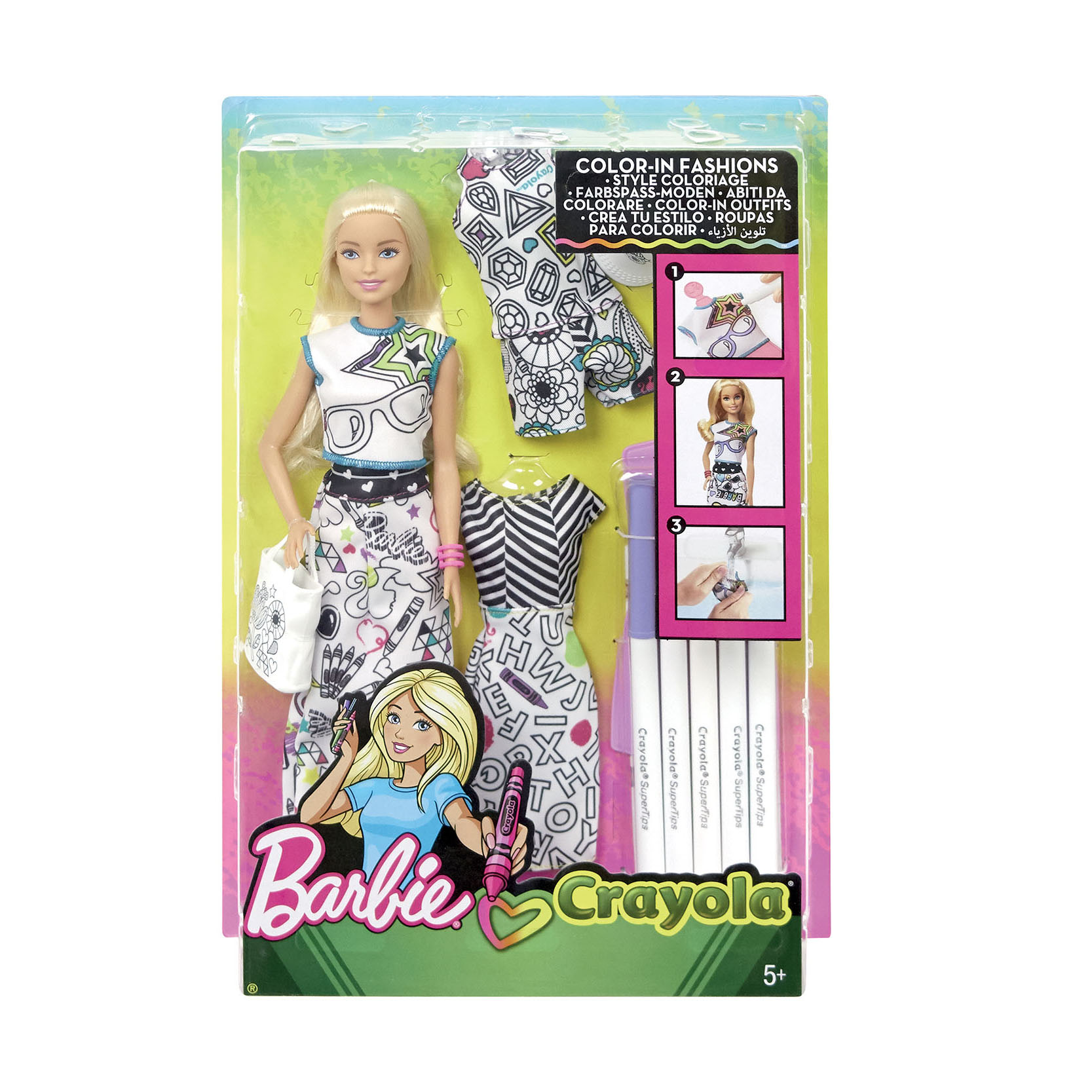 Paniate - Barbie Crayola Colora la Moda con Pennarelli e Abiti da ...