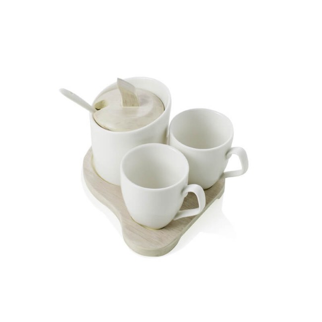 Paniate - Coffee Set Square in Porcellana 3 Pezzi con Vassoio Brandani ...