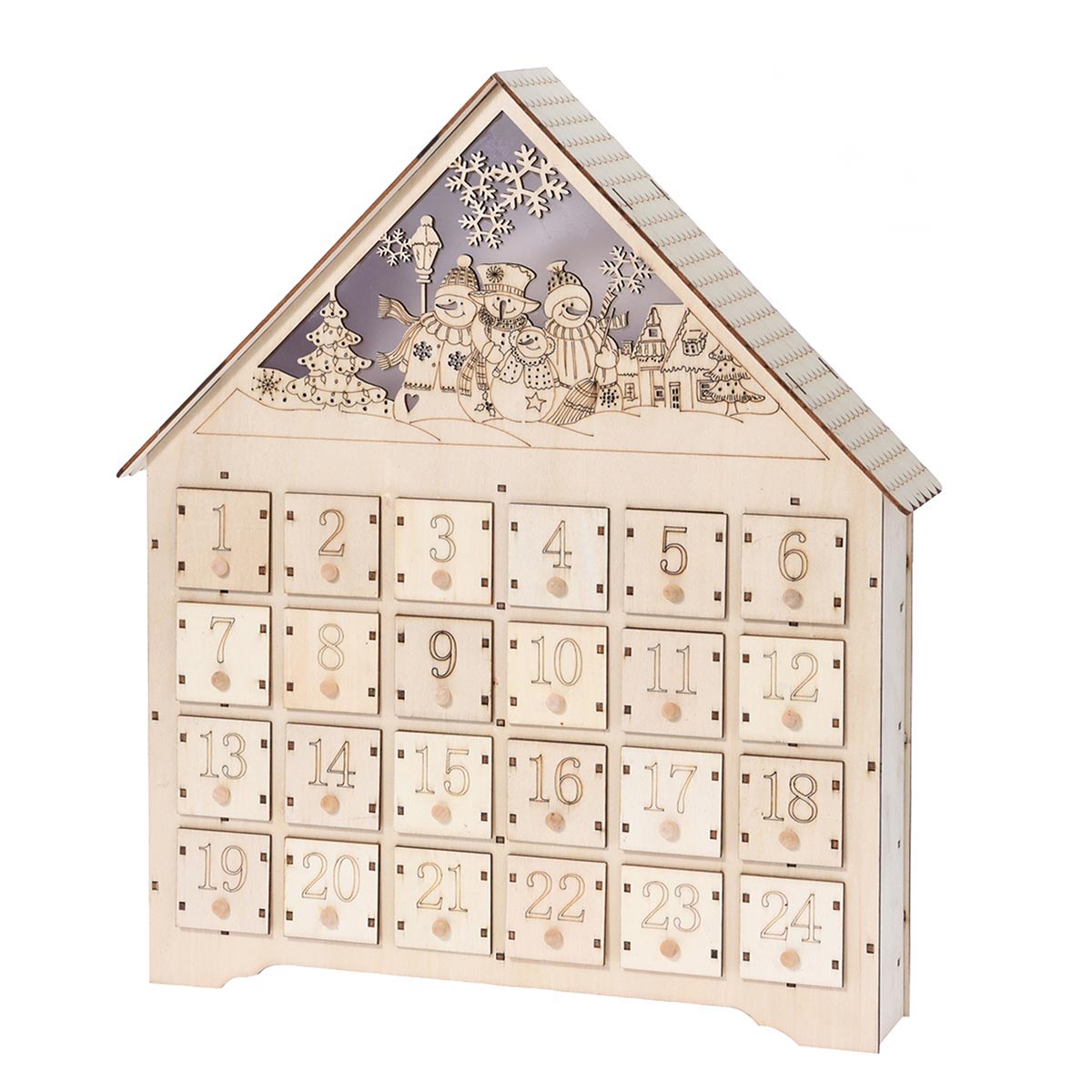 Paniate - Calendario dell'Avvento in Legno con Luci LED 43 cm Paniate ...