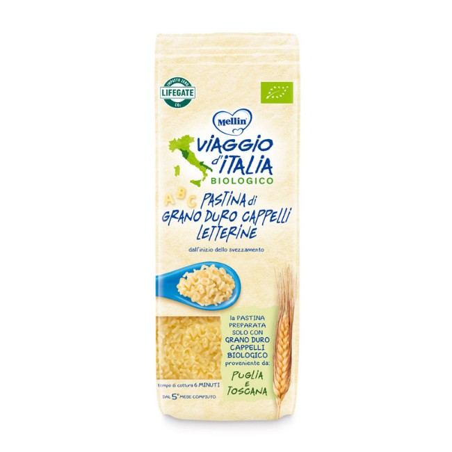 Paniate - Pastina di Grano Duro Cappelli Letterine Bio 320g di Mellin