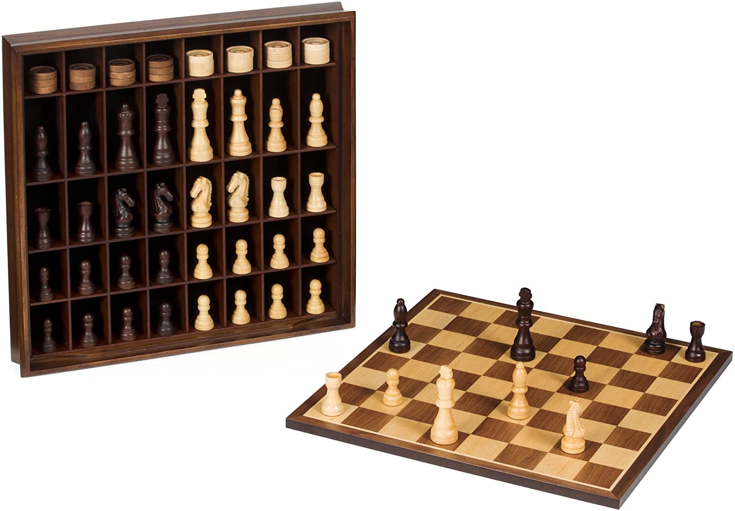 Paniate - Scacchiera in Legno 36cm con pezzi Dama/Scacchi Dal Negro in ...