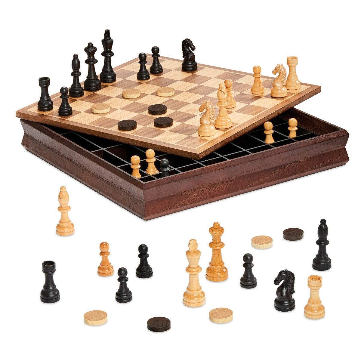 Paniate - Scacchiera in Legno 36cm con pezzi Dama/Scacchi Dal Negro in ...