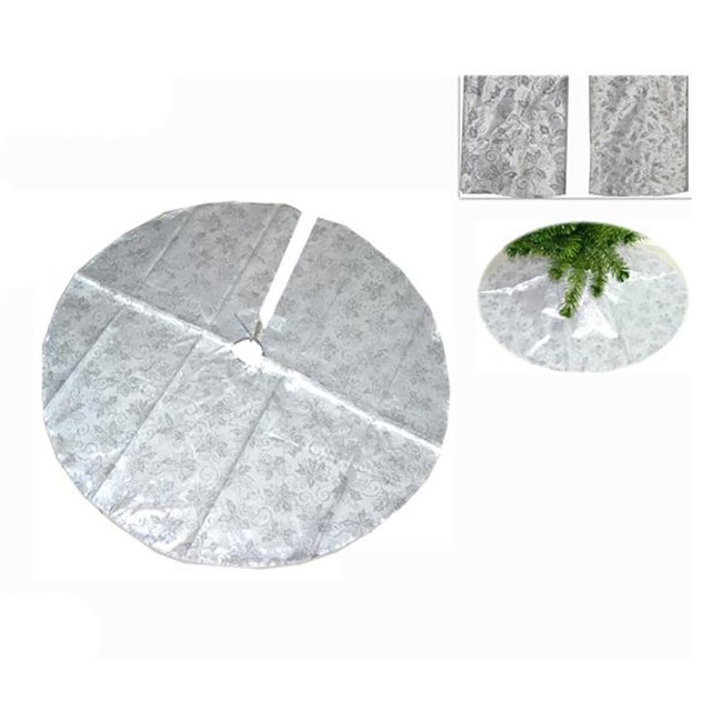 Paniate - Copri Base Albero di Natale con Decorazioni 120cm Bianco