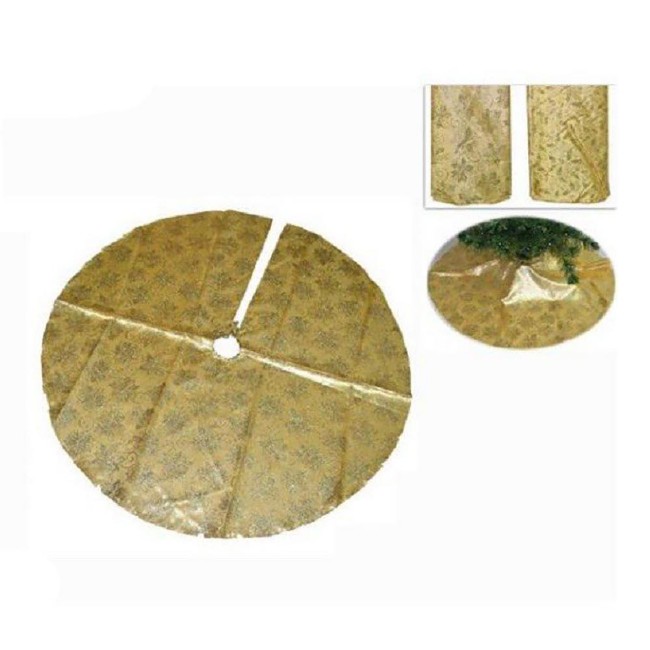 Paniate - Copri Base Albero di Natale con Decorazioni 120cm Oro