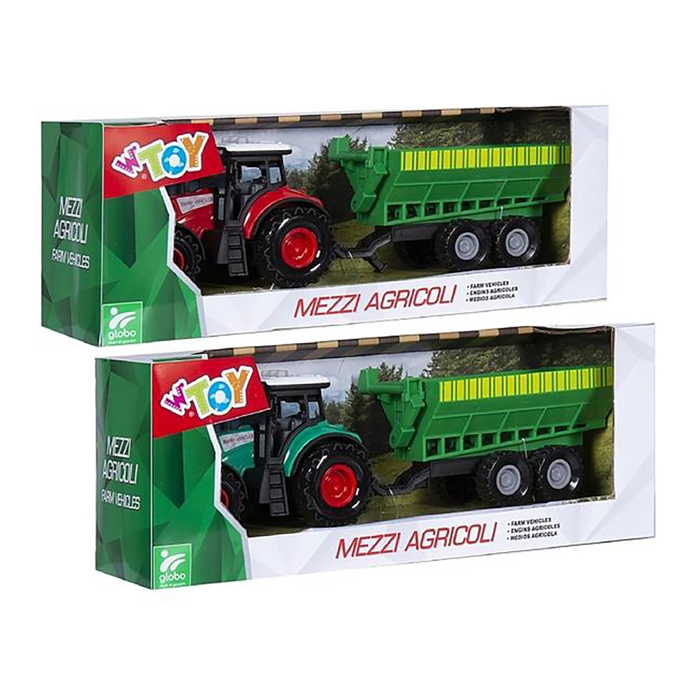 Paniate - Trattore a Frizione con Rimorchio 32cm Globo
