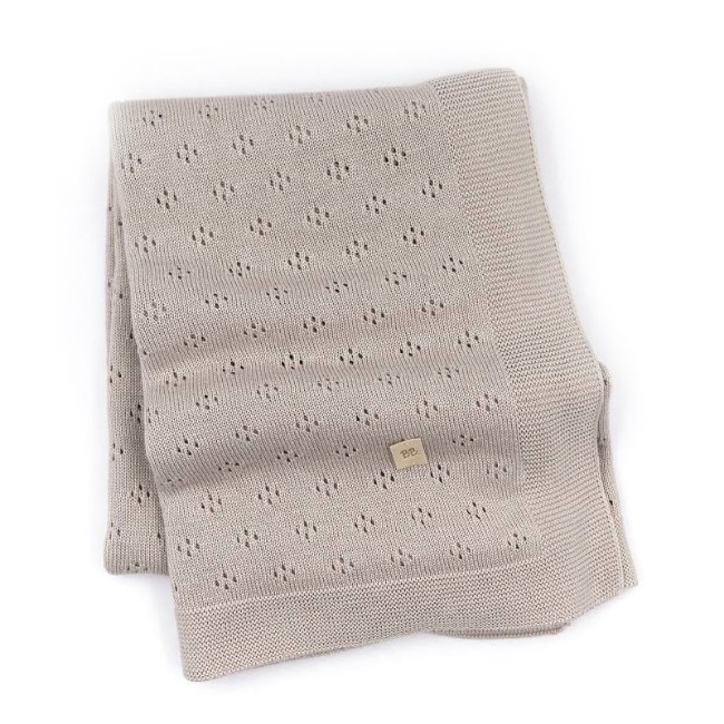 Paniate - Bamboom Copertina a Righe Traforata Knitted 75x100cm