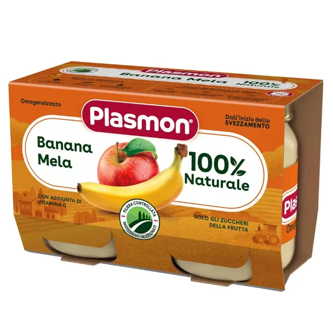 Paniate - Plasmon Omogeneizzato Frutta Banana e Mela 2x104gr