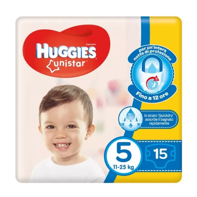 Paniate - Huggies Pannolini Unistar 5 Pacco Singolo 11-25kg - 15 pz