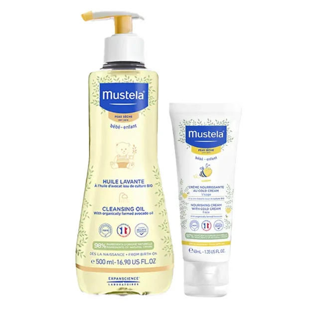 Paniate - Mustela Confezione Olio Bagno 500 ml con Crema Nutriente Cold ...