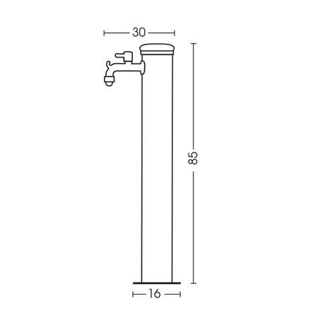 Paniate - Belfer Fontana a Colonna Tonda in Acciaio 42/ARI