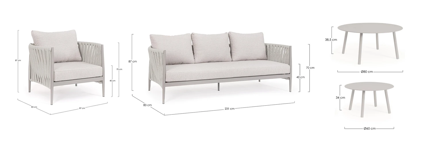 Paniate - Bizzotto Salotto da Esterno Jacinta Set da Giardino con ...